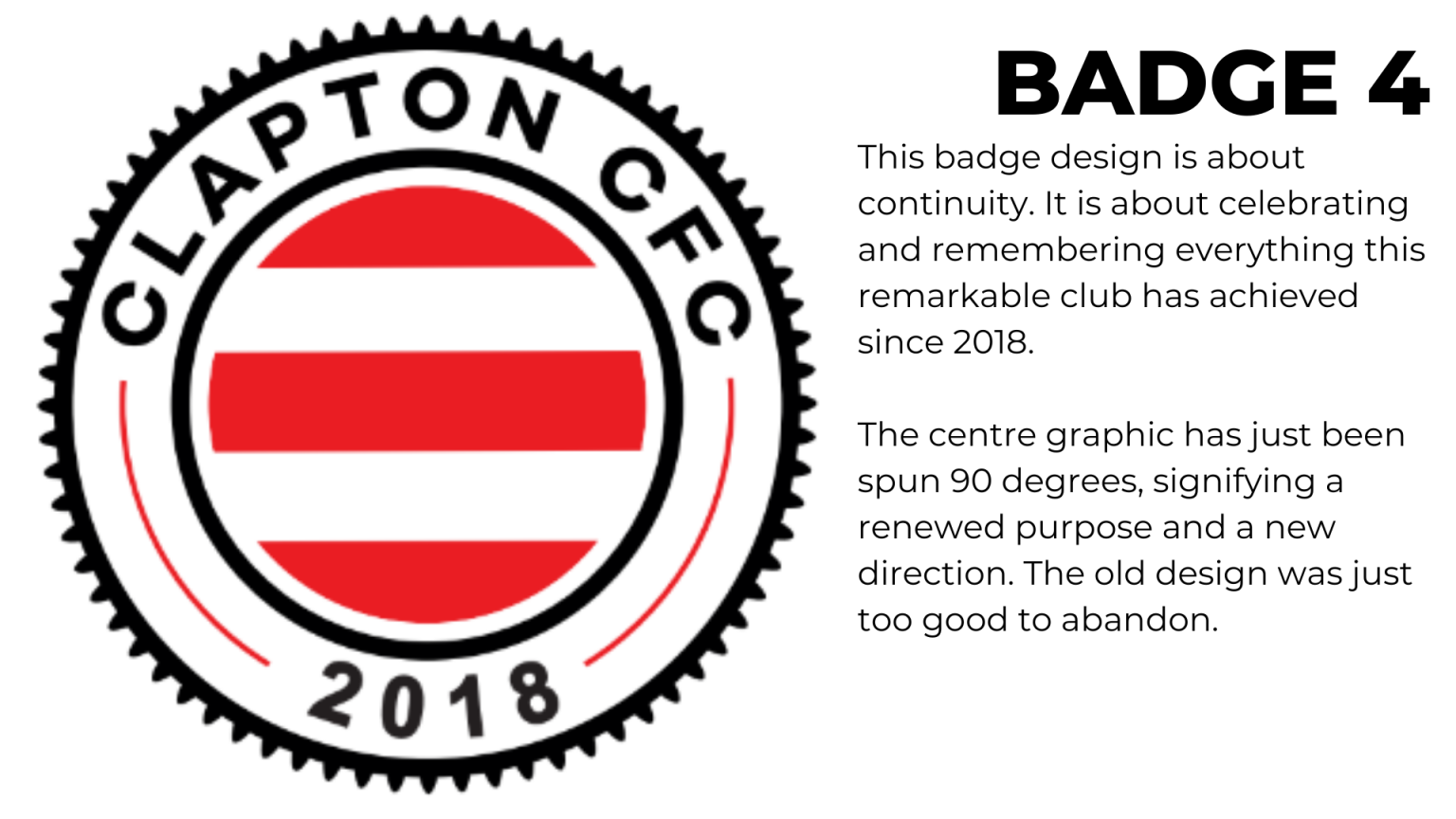 Introducing the new Clapton CFC badge as designed and chosen by members ...