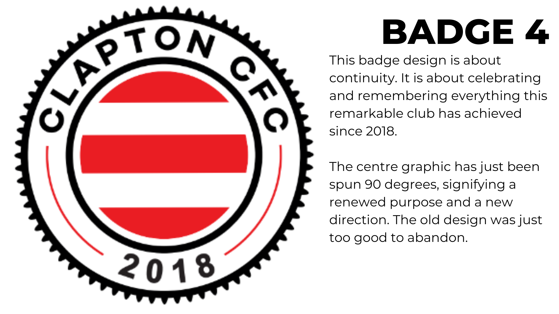 Introducing the new Clapton CFC badge as designed and chosen by members ...