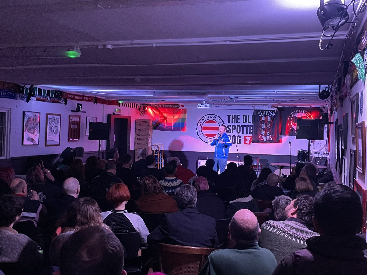 Packed Old Spotted Dog Clubhouse for Mark Thomas and the Christmas ...
